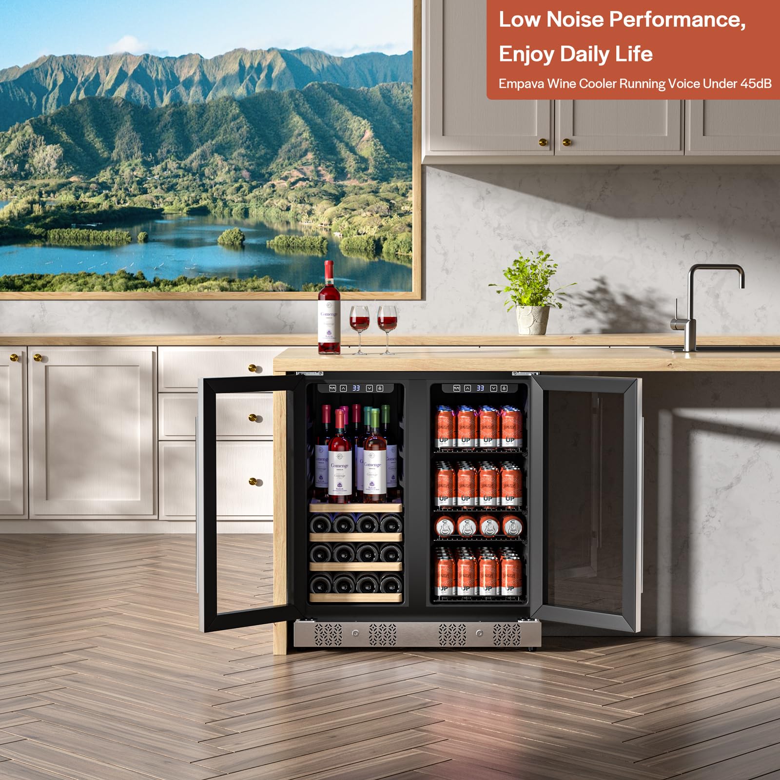Empava Wine Beverage Refrigerator, Stainless Steel