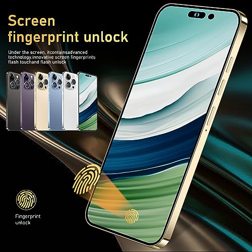 RAYPUR Unlocked Cheap Mobile Phones for i15 Ultra, Android 5G Global Version Smartphone, 7.3Inch Incell HD Capsule Screen, Multi-Language Support,Blue-1TB