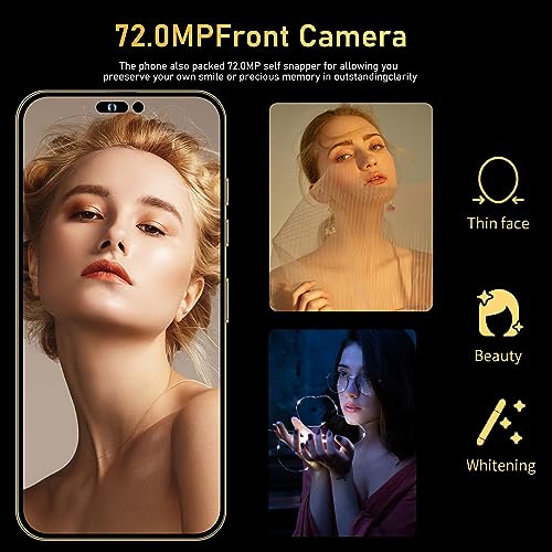 RAYPUR Unlocked Cheap Mobile Phones for i15 Ultra, Android 5G Global Version Smartphone, 7.3Inch Incell HD Capsule Screen, Multi-Language Support,Blue-1TB