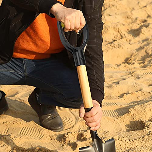 Plastic Spade Handle Shovel D Grip Handle, 32mm Inner Diameter Spade Snow Shovel Handle, Spade Snow Scoop Digging Raking Tools Hand Protect Garden Accessorie for Snow Shovel Digging Raking (Yellow)