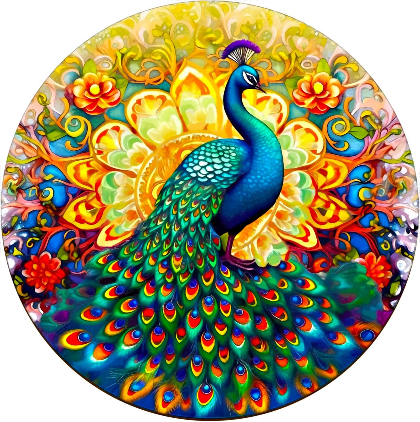 EIBEILI Diamond Painting Kits for Adults Mandala Peacock DIY 5D Diamond Art Kits for Beginners Full Drill Diamond Dots Crystal Craft Kits for Home Wall Art Bedroom Decor Gifts 11.8x11.8 inch