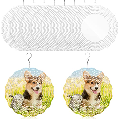 6 Pack 8 Inch Sublimation Wind Spinner Blanks 3D Aluminum Wind Spinners Hanging Wind Spinners DIY Crafts Ornaments for Indoor Outdoor Garden Yard Window Porch Front Door Decoration (6 Pack 8 Inch)