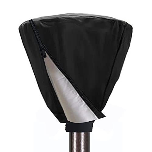 JK-GMTE Oxford Waterproof Patio Heater Cover Outdoor Round Heater Covers Head Vinyl Covers Weather Resistant Heavy Duty Heater Cover with Zipper Fabric (Top Cover Only,36"x36"x26", Black)