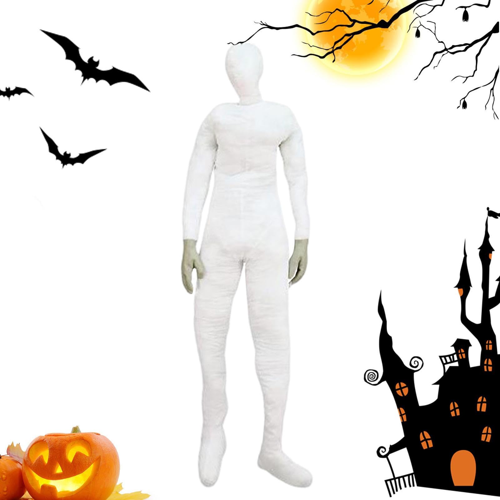 Life Size Dummy Posable Haunted House Props Dummy 6 Ft Full Size with Hands Halloween Dummy Decor Stuffed Bendable Mannequin DIY Haunted House Halloween Prop