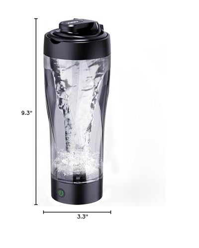 Aidek Electric Shaker Bottle 22oz Bottle for Protein Mixes, Rechargeable, BPA-Free - Black