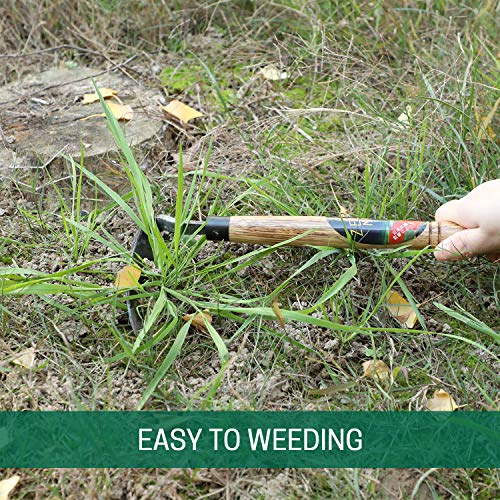 ZELARMAN Japanese-Style Weeding Sickle/Hand Hoe, Sickle Garden Hand Weeder Tool with All Steel Blade for Cutting Grass, Digging, Soil loosening