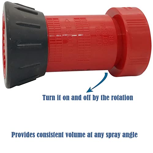 Happy Tree 1-1/2" NST/NH Fire Hose Nozzle Spray Polycarbonate Jet Fog Industrial Fireman 1.5" Nozzle 75 gpm Fire Equipment FHSN02