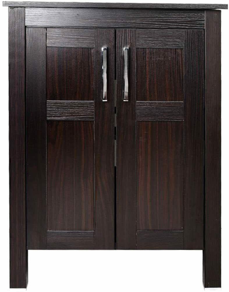 SHWQ 24'' Bathroom Vanity Cabinet with Mirror Glass Ceramic Sink Faucet Combo Brown Cabinet Bathroom cabinets Bathroom Accessories Bathroom Set Bathroom Sets Bath Accessories