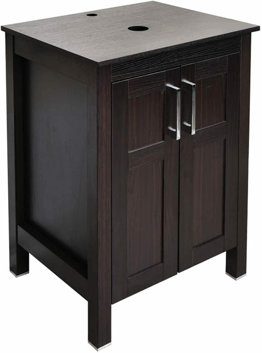 SHWQ 24'' Bathroom Vanity Cabinet with Mirror Glass Ceramic Sink Faucet Combo Brown Cabinet Bathroom cabinets Bathroom Accessories Bathroom Set Bathroom Sets Bath Accessories
