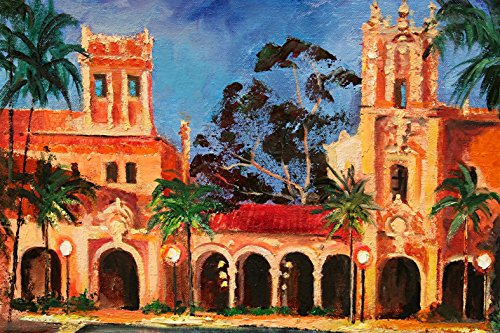 SOLD - Dusk in Balboa, San Diego Balboa Park By Internationally Renowned Painter Yary Dluhos.