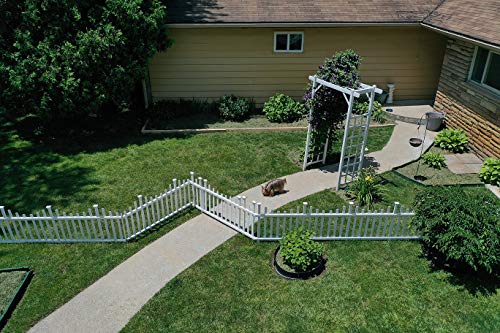 Zippity Outdoor Products ZP19001 No Dig Madison Vinyl Picket Fence, White, 30" x 56.5" (1 Box, 2 Panels), 1 x Pack of 2