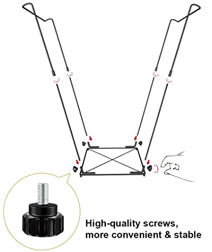 Artigarden Garden Trash Bag Holder - Outdoor Leaf Bag Support Stand Multi-Use Metal Garbage Bag Holder Frame Holds 30-45 Gallons Bag for Camping Leaves Gardening Parties Yard Weeding (Black)