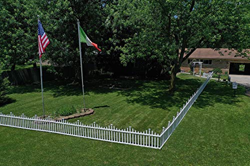 Zippity Outdoor Products ZP19001 No Dig Madison Vinyl Picket Fence, White, 30" x 56.5" (1 Box, 2 Panels), 1 x Pack of 2