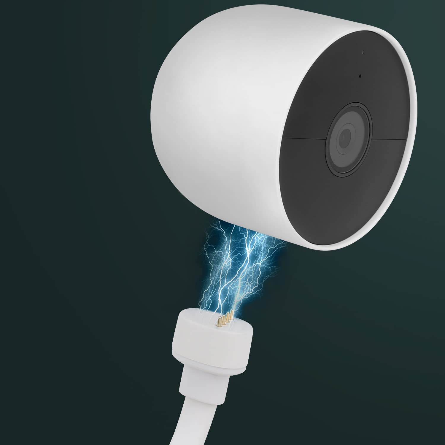 iTODOS 2 Pack 20ft/6m Power Cord for Google Nest Cam (Battery) Only,Replacement Cable,Weatherproof Outdoor,Flat Charging Cable for Nest Camera(Battery)-White