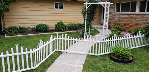 Zippity Outdoor Products ZP19001 No Dig Madison Vinyl Picket Fence, White, 30" x 56.5" (1 Box, 2 Panels), 1 x Pack of 2