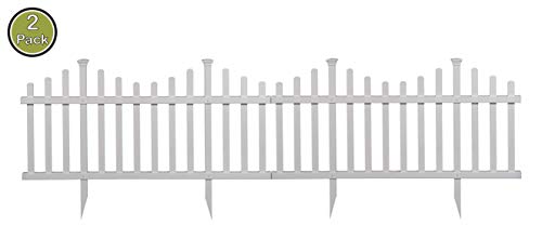 Zippity Outdoor Products ZP19001 No Dig Madison Vinyl Picket Fence, White, 30" x 56.5" (1 Box, 2 Panels), 1 x Pack of 2
