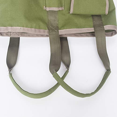 HANC Green Bucket Garden Tools Bag with 2 Pockets, Tote Garden Tools Bag in Water Proof Canvas, Storage Organizer for Men Or Women(Bag Only)