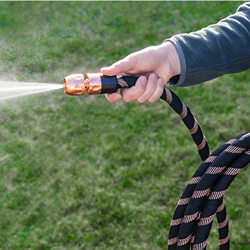 Pocket Hose Copper Bullet AS-SEEN-ON-TV 100 ft Turbo Shot Nozzle Multiple Spray Patterns Expandable Garden Hose 3/4 in Solid Copper Anodized Aluminum Fittings Lead-Free Lightweight and No-Kink