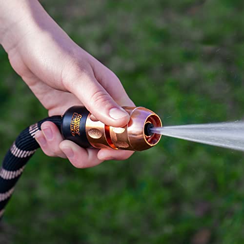 Pocket Hose Copper Bullet AS-SEEN-ON-TV 100 ft Turbo Shot Nozzle Multiple Spray Patterns Expandable Garden Hose 3/4 in Solid Copper Anodized Aluminum Fittings Lead-Free Lightweight and No-Kink