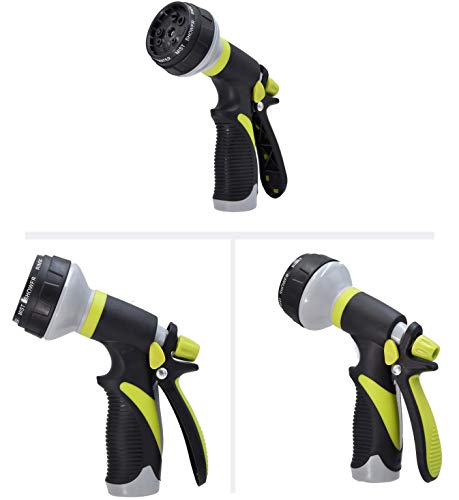 Garden Hose Nozzle | Hose Spray Nozzle | Water Nozzle Water Hose Nozzle Sprayer | 8 Adjustable Watering Patterns, Slip and Shock Resistant for Watering Plants, Cleaning, Car Wash and Showering Pets