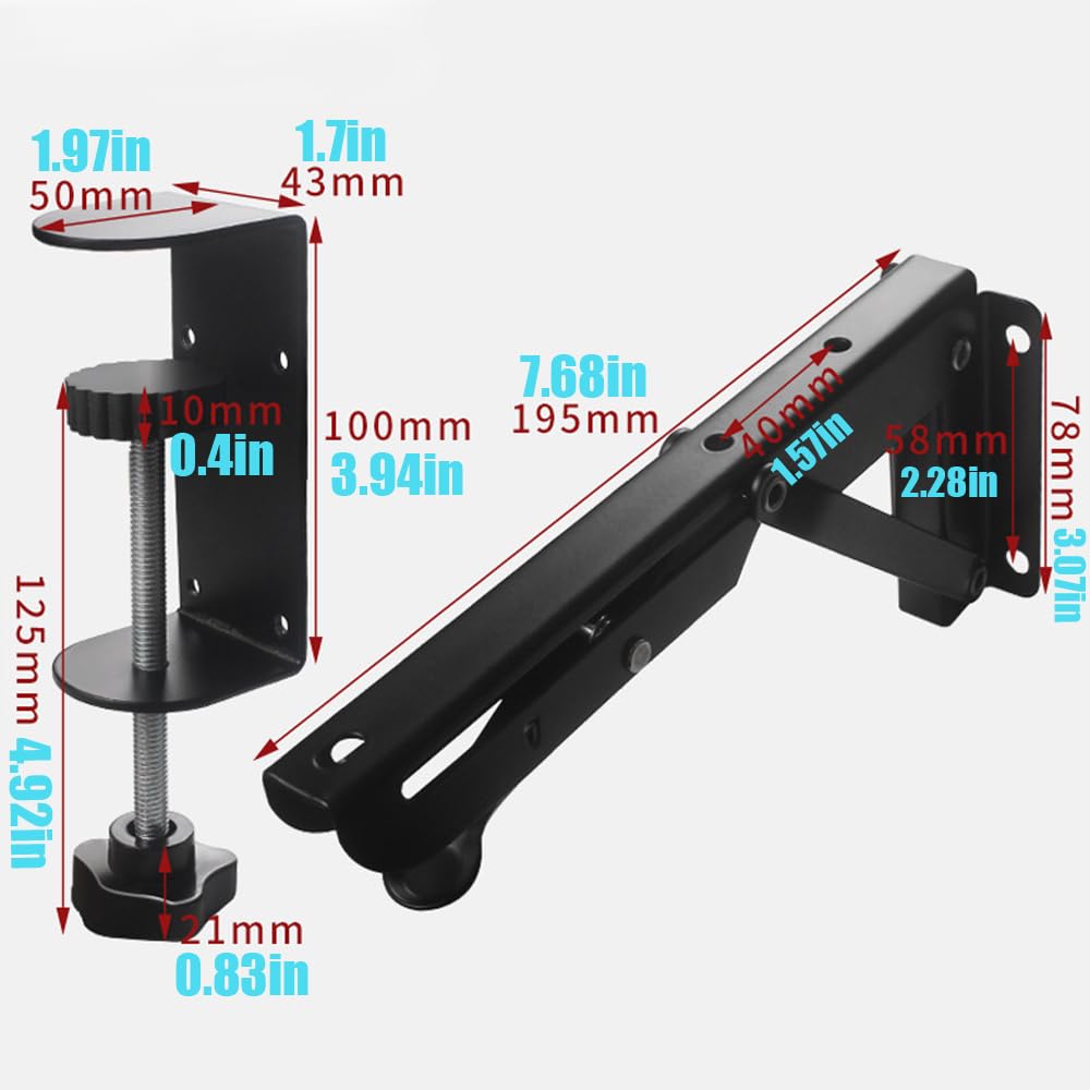 SKYZONAL Desk Keyboard Tray Clamp for DIY Custom Wooden Keyboard Trays Desk Extender Clamp (Tray Not Included) (Fits desks up to 3.15”)
