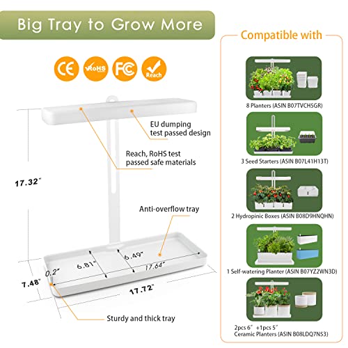 GrowLED LED Indoor Garden, Herb Garden, Kitchen Garden, Height Adjustable, 20W Grow Light, Automatic Timer, Ideal for Plant Grow Novice Or Enthusiasts, Various Plants, DIY Decoration, White