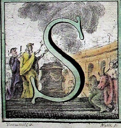 Antique Copperplate Engravings: Tavola XXIII with Tailpiece on Reverse