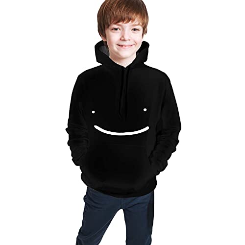 Dreamwastaken Dream Smile Boys Girls Hoodies Teen Pullover Hooded Clothes With Pocket Sweatshirt Medium Black