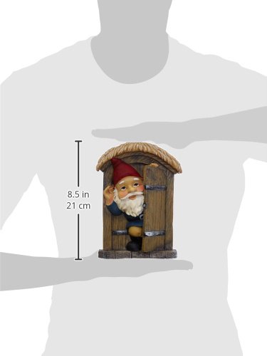 Design Toscano QL94281 Knothole Welcome Gnomes Garden Tree Sculptures, full color