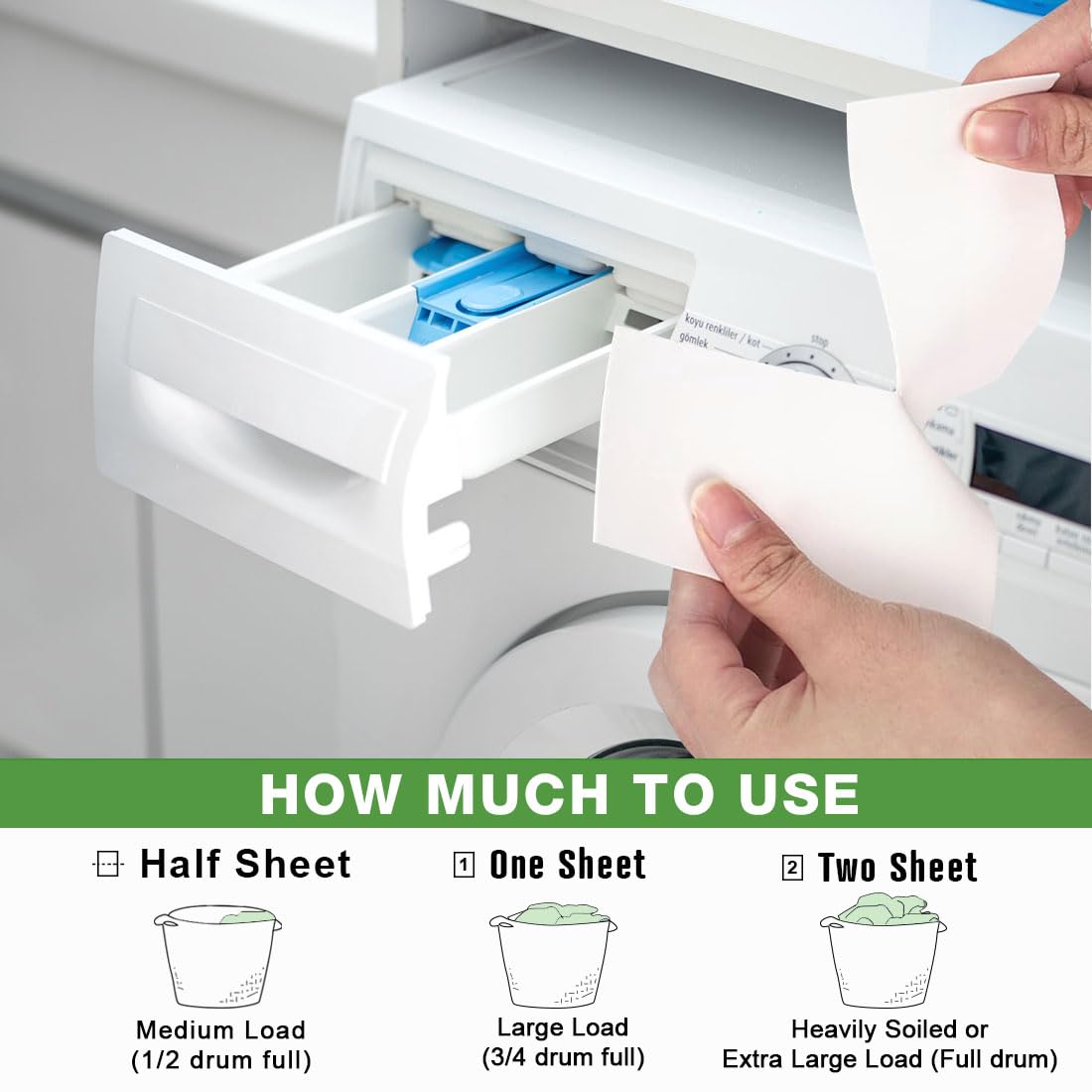 HOMEXCEL Laundry Detergent Sheets Fresh Scent Eco-Friendly, (100 Loads) 50 Washer Sheets, Plastic-Free Laundry Soap Sheets, Hypoallergenic Liquid Less Clear Strips for Travel, Home Clothes Washing