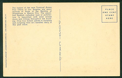 Terminal Annex Post Office Building Los Angeles California CA Linen Vintage Postcard