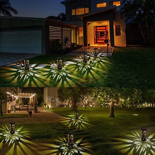 URPOWER Solar Lights Outdoor, Upgraded Solar Garden Lights with Bigger Solar Panel & Longer Working Time Solar Pathway Lights IP65 Waterproof Landscape Lights Auto ON/OFF for Yard (Warm White, 8 Pack)