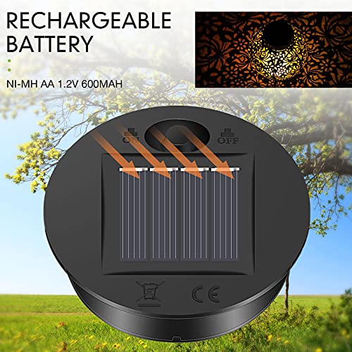 TOODOO 6 Pieces Solar Lights Replacement Top 7 Lumens Solar Lantern Parts LED Solar Panel Lantern Lid Lights for Outdoor Hanging Solar Lanterns Garden Patio Decor