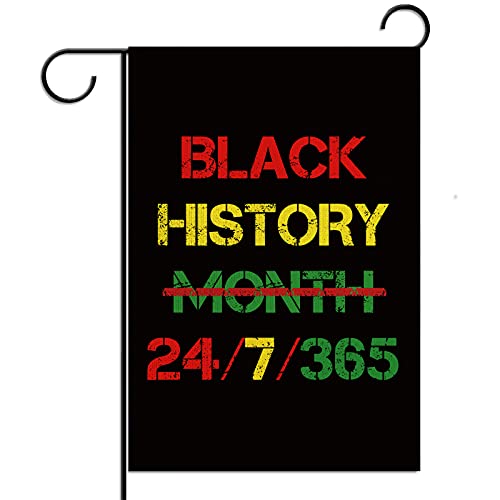 Jiudungs Black History Month Garden Flag 12x18 Double Sided Black History Month Decoration Afro American Country Celebration Holiday Decoration Outdoor Yard