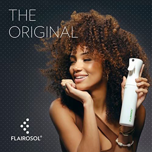 FLAIROSOL - The Original, Plant Mister Spray Bottle for Indoor and Gardens, Continuous Mist with 1,001 Uses. Trusted by Professionals. Patented Technology. 10 oz, White Bottle, Green Print