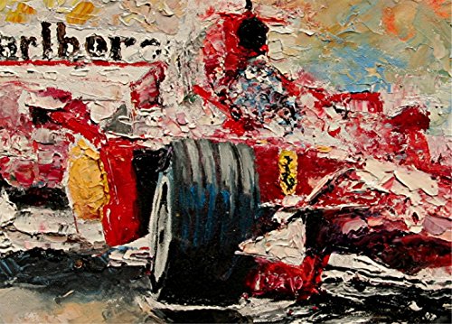 Wheel Lift, Ferrari Formula 1 Grand Prix Racing Motorsport Painting By Internationally Renown Painter Andre Dluhos
