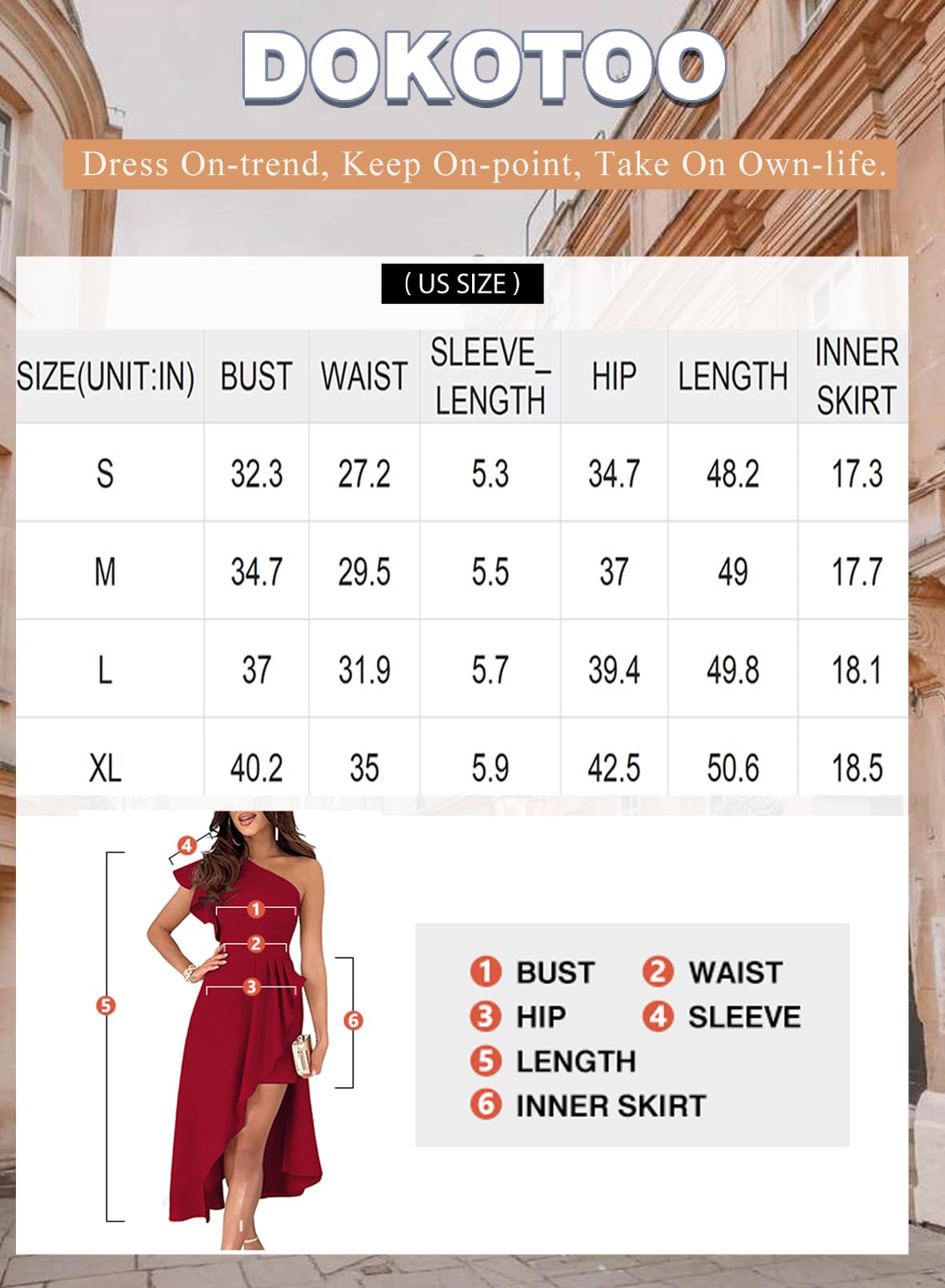 Dokotoo Womens Dresses One Shoulder Sleeveless Empire Waist Fashion Asymmetric High Low Ruffle Hem Slim Fit Bodycon Zippered Solid Color Casual Midi Dresses Black Medium