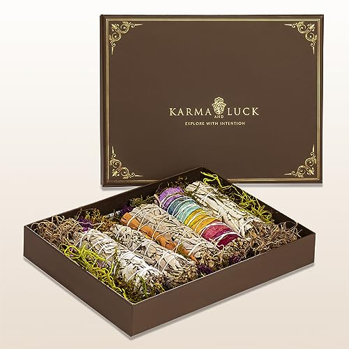 KARMA AND LUCK Love Box, Smudge Sticks, Crystals, Gift Box, Spiritual Blessing for Loved Ones (Healing Wisdom)