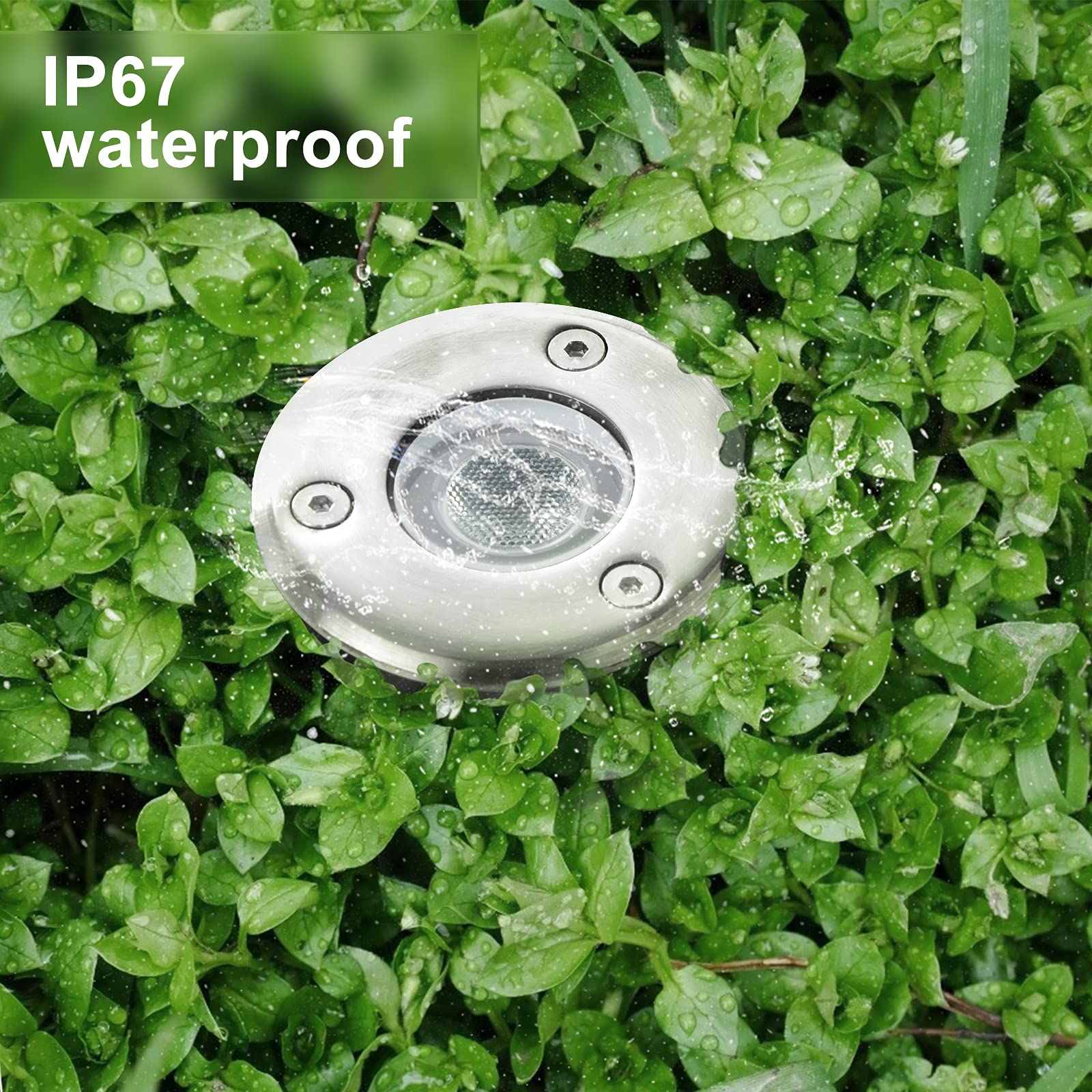 ATCD Low Voltage In-Ground Lights Outdoor Landscape LED Well Deck Step Lighting for Garden Pathway Driveway, 12V 24V 1W 100LM Crystal White, IP67 Waterproof, 1-Pack