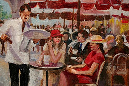 (SOLD) Cafe on the Champs Elysees - Paris cafe by internationally renown painter Yary Dluhos