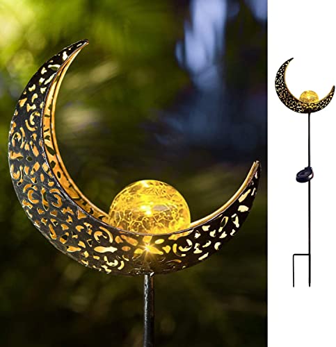 TAKE ME Moon Solar Lights Garden Outdoor Decor Waterproof Decorative Solar Stakes Lights for Patio Yard, Walkway,Lawn, Mother's Day Gifts