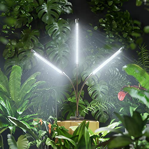BAEDAOD Grow Lights for Indoor Plants, 6000K 135 LEDs Grow Light for Seed Starting with Full Spectrum, Clip Plant Lights with Flexible Gooseneck,3/9/12H Timer, 10 Dimmable Levels, 3 Switch Modes