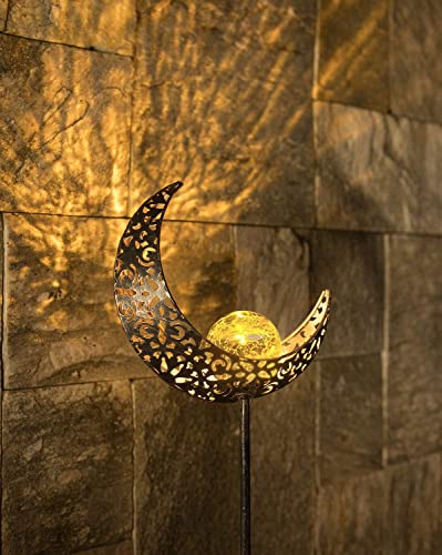 TAKE ME Moon Solar Lights Garden Outdoor Decor Waterproof Decorative Solar Stakes Lights for Patio Yard, Walkway,Lawn, Mother's Day Gifts