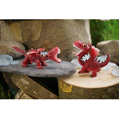Top Collection Miniature Fairy Garden and Terrarium Mini Red Dragon Figurine