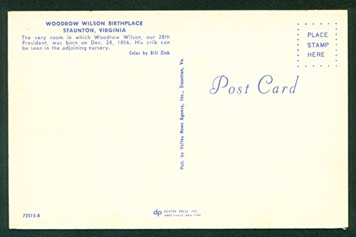 President Woodrow Wilson Home Nursery in Staunton Virginia VA Interior Postcard