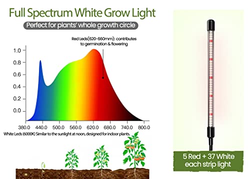 [Upgraded Light] Seed Starter Kit with Grow Light - Durable Seed Tray, 60 Cell Seed Starting Tray, Humidity Dome for Seed Growing Germinating, Seedling Starting, Cutting Clone & Plant Propagation Kit