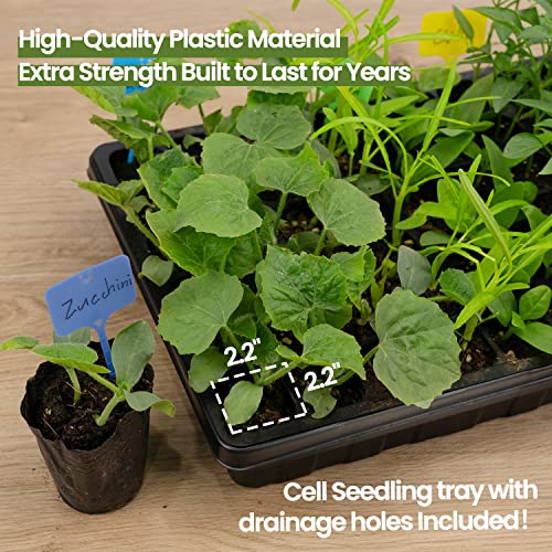 [Upgraded Light] Seed Starter Kit with Grow Light - Durable Seed Tray, 60 Cell Seed Starting Tray, Humidity Dome for Seed Growing Germinating, Seedling Starting, Cutting Clone & Plant Propagation Kit