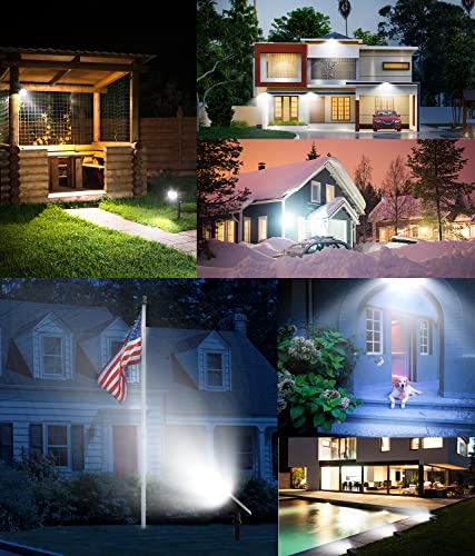 Solar Outdoor Lights, βπ³π¬π¬ Lumen Bright Spot Lights ππ£π²π΄ Waterproof, Auto On/Off Solar Landscape Lights with 40000H Lifespan, 2-in-1 Garden Lights for Yard/Pathway/Security, Cold White 2 Pack