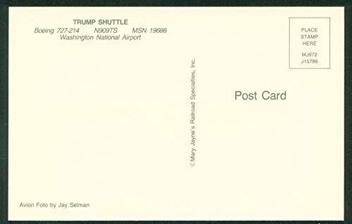 President Trump Shuttle Airline Airplane Boeing 727 Washington DC National Airport Postcard