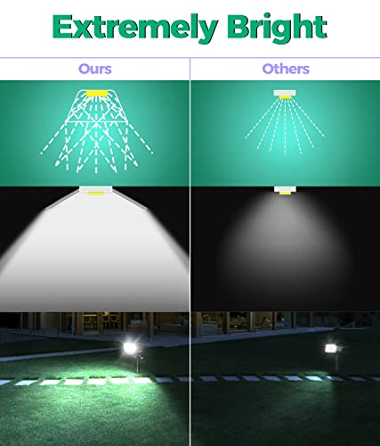 Solar Outdoor Lights, βπ³π¬π¬ Lumen Bright Spot Lights ππ£π²π΄ Waterproof, Auto On/Off Solar Landscape Lights with 40000H Lifespan, 2-in-1 Garden Lights for Yard/Pathway/Security, Cold White 2 Pack